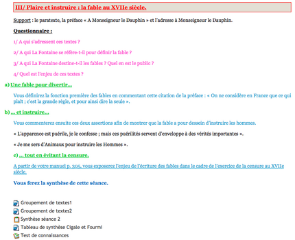 Français: mettre à disposition des séquences de cours - Délégation ...